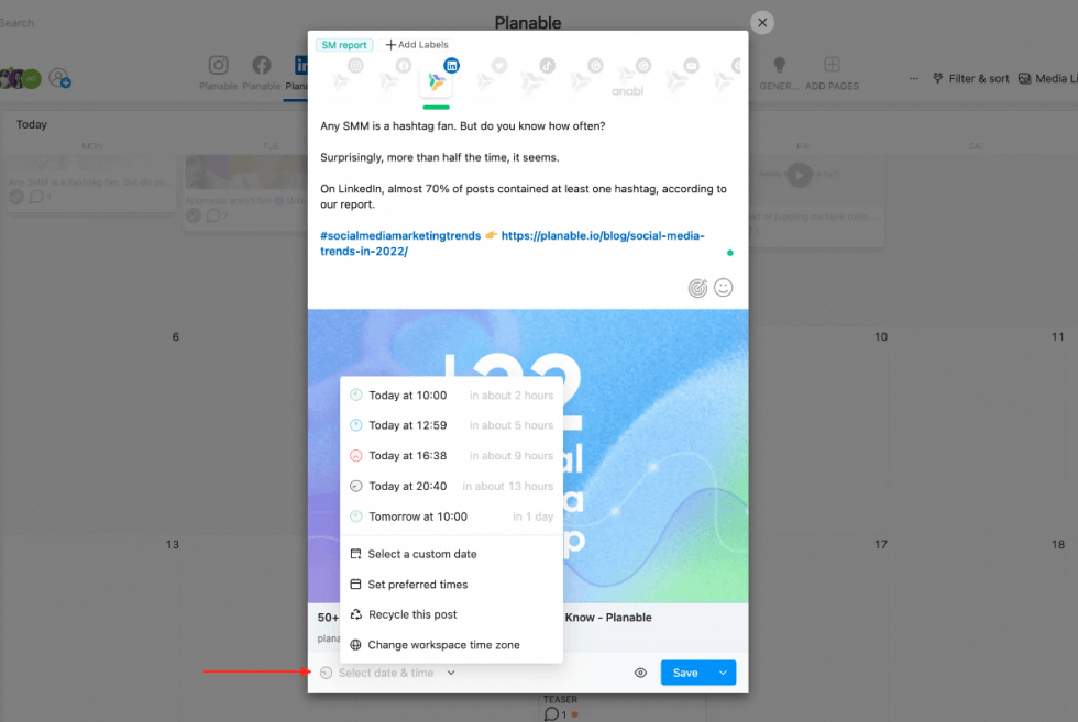 Programmer vos posts LinkedIn gratuitement en 2025 - Planable