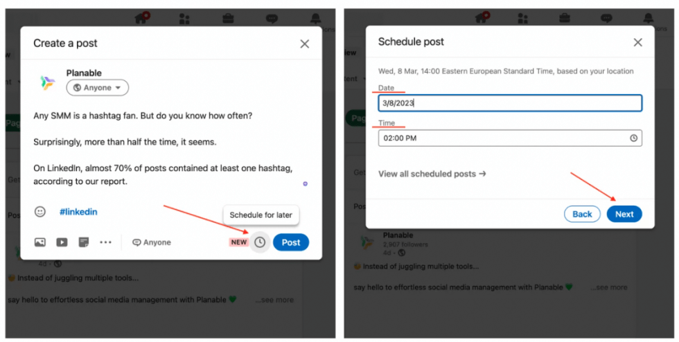 Kostenlos LinkedIn-Posts planen in 2025 – Planable