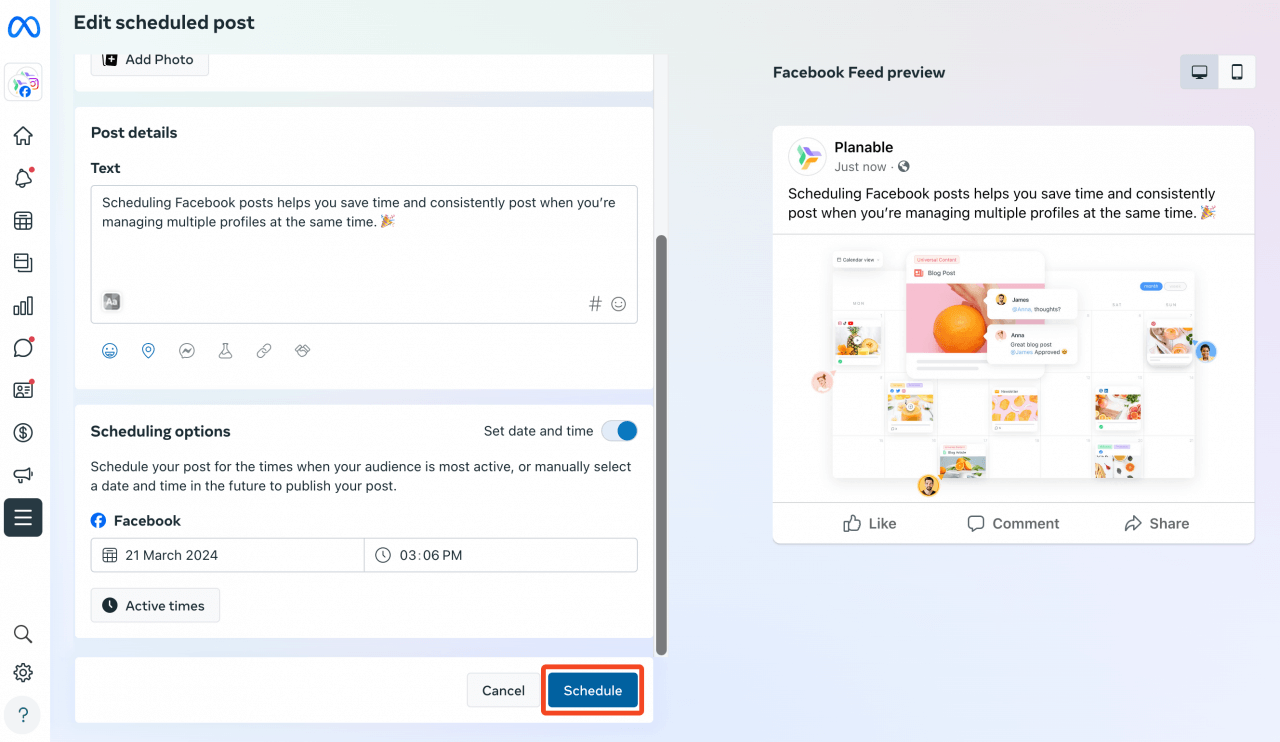 How to create & schedule Facebook posts for free: quick & easy