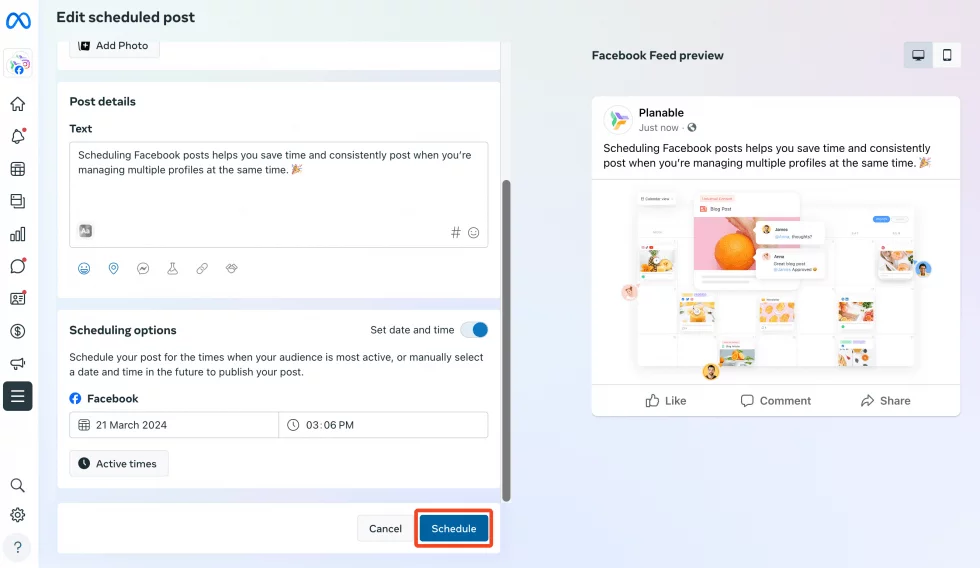 How to create & schedule Facebook posts for free: quick & easy