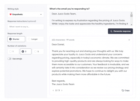 AI email response generator - free email reply tool by Planable