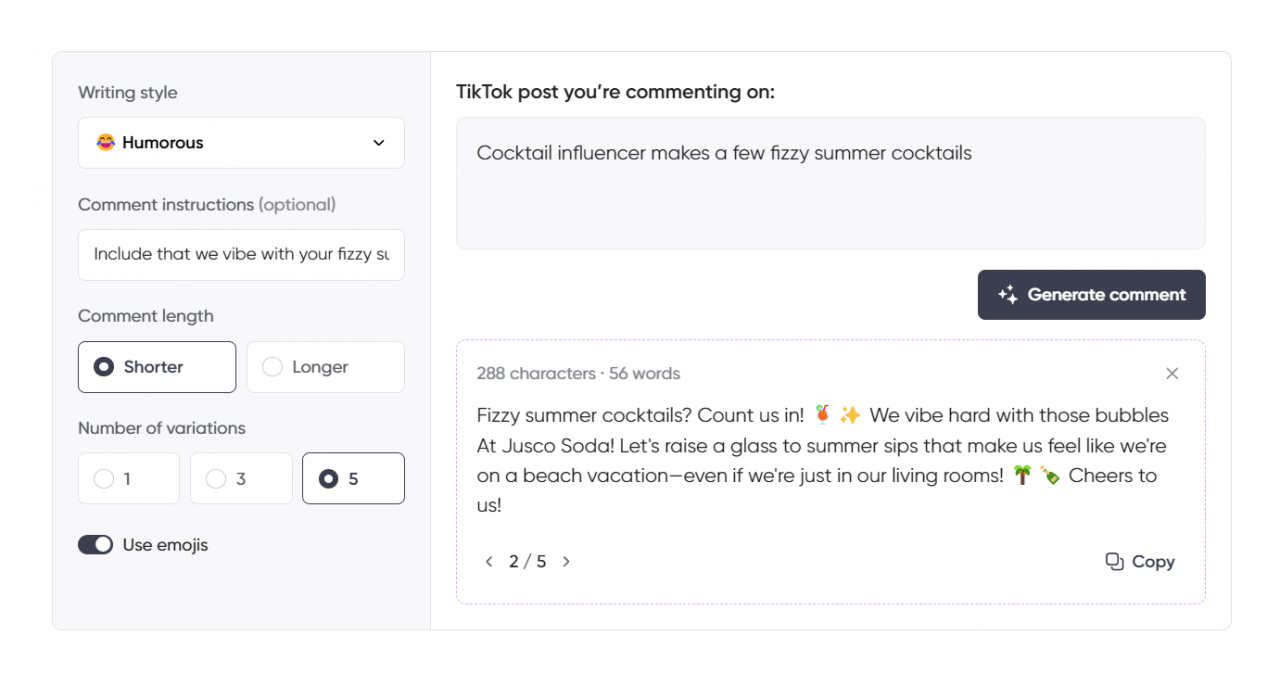 AI TikTok Comment Generator [Free Tool] - Planable