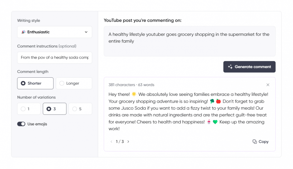 AI YouTube Comment Generator [Free Tool] - Planable