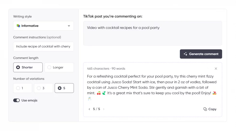 AI TikTok Comment Generator [Free Tool] - Planable