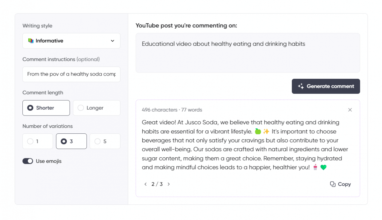 AI YouTube Comment Generator [Free Tool] - Planable