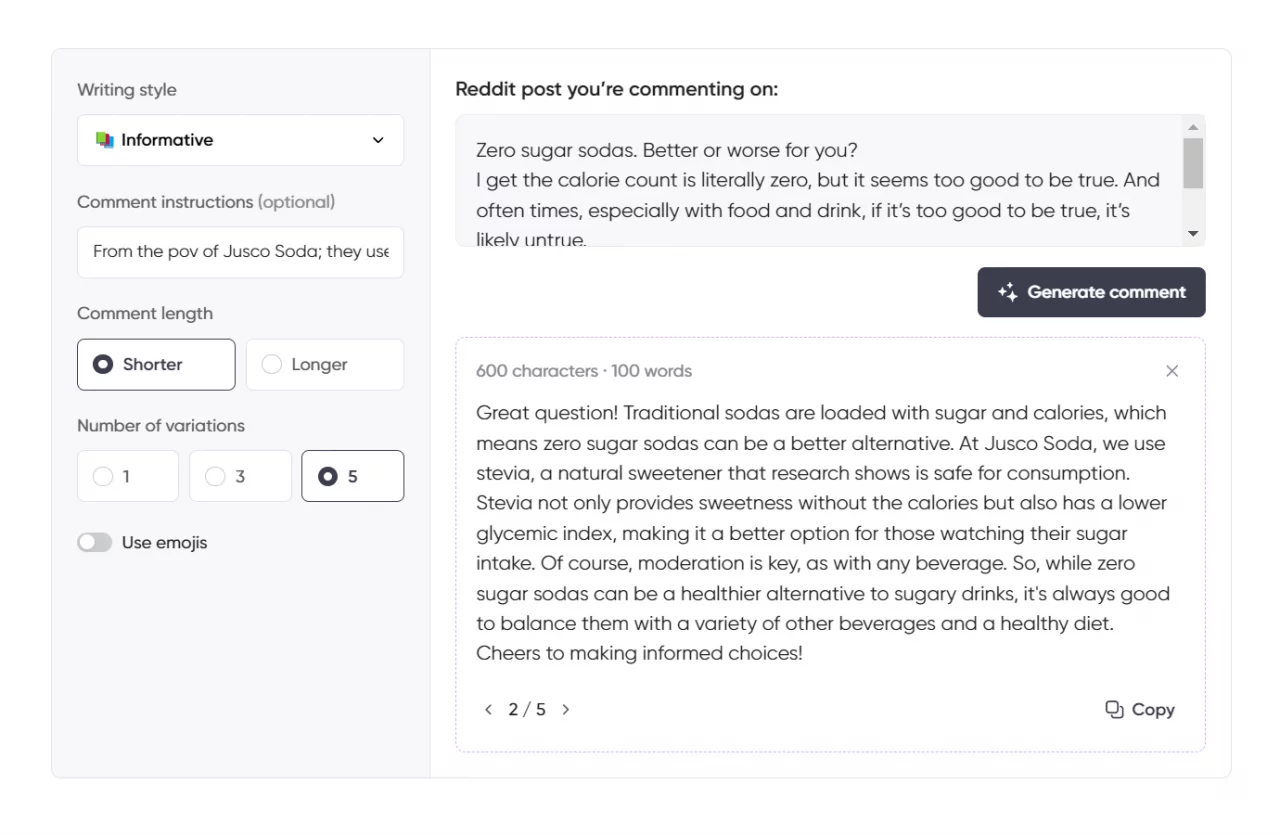AI Reddit Comment Generator (Free Tool) - Planable