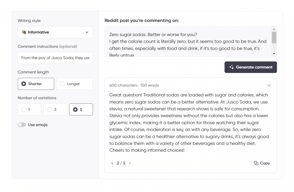 AI Reddit Comment Generator (Free Tool) - Planable