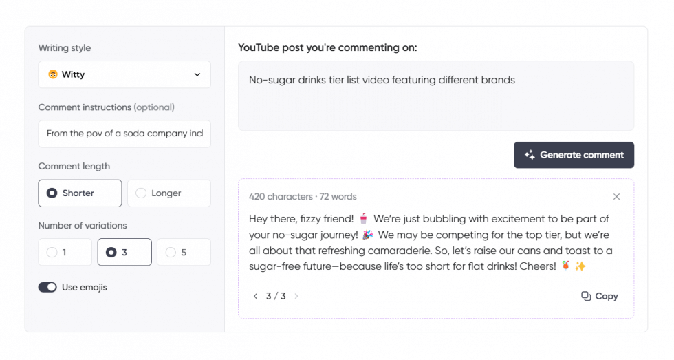 AI YouTube Comment Generator [Free Tool] - Planable