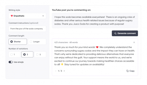 AI YouTube Comment Generator [Free Tool] - Planable