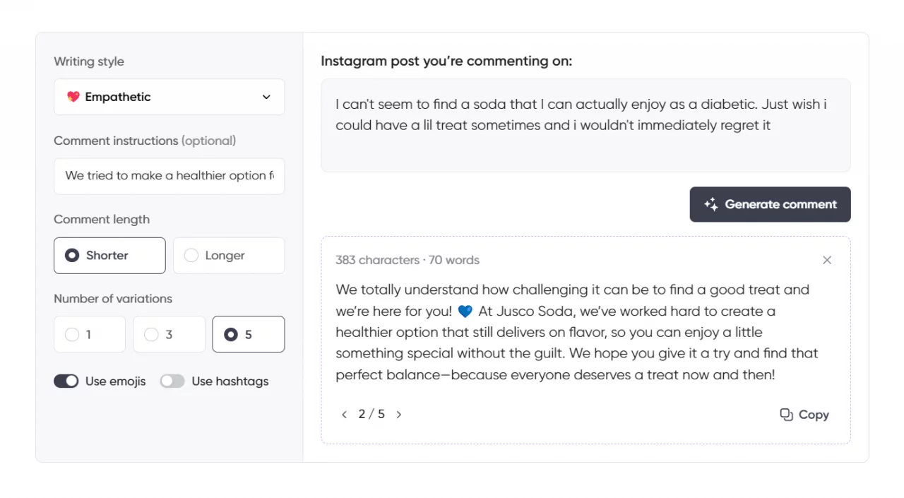 Free Instagram comment generator - Planable