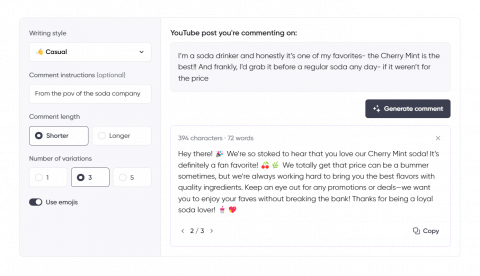 AI YouTube Comment Generator [Free Tool] - Planable