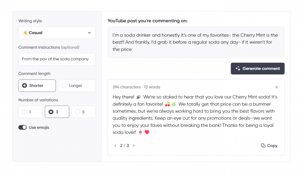 AI YouTube Comment Generator [Free Tool] - Planable