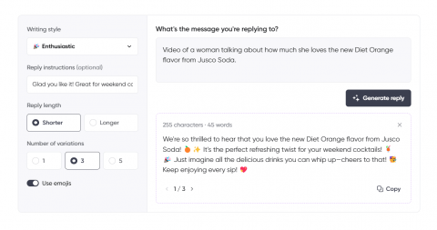 Free AI reply generator tool - Planable