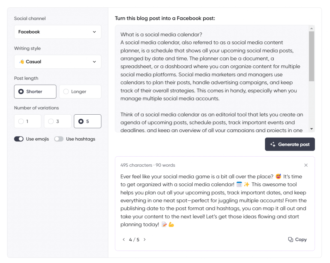 Repurpose a Blog Post into a Social Media Post (Free AI Tool)