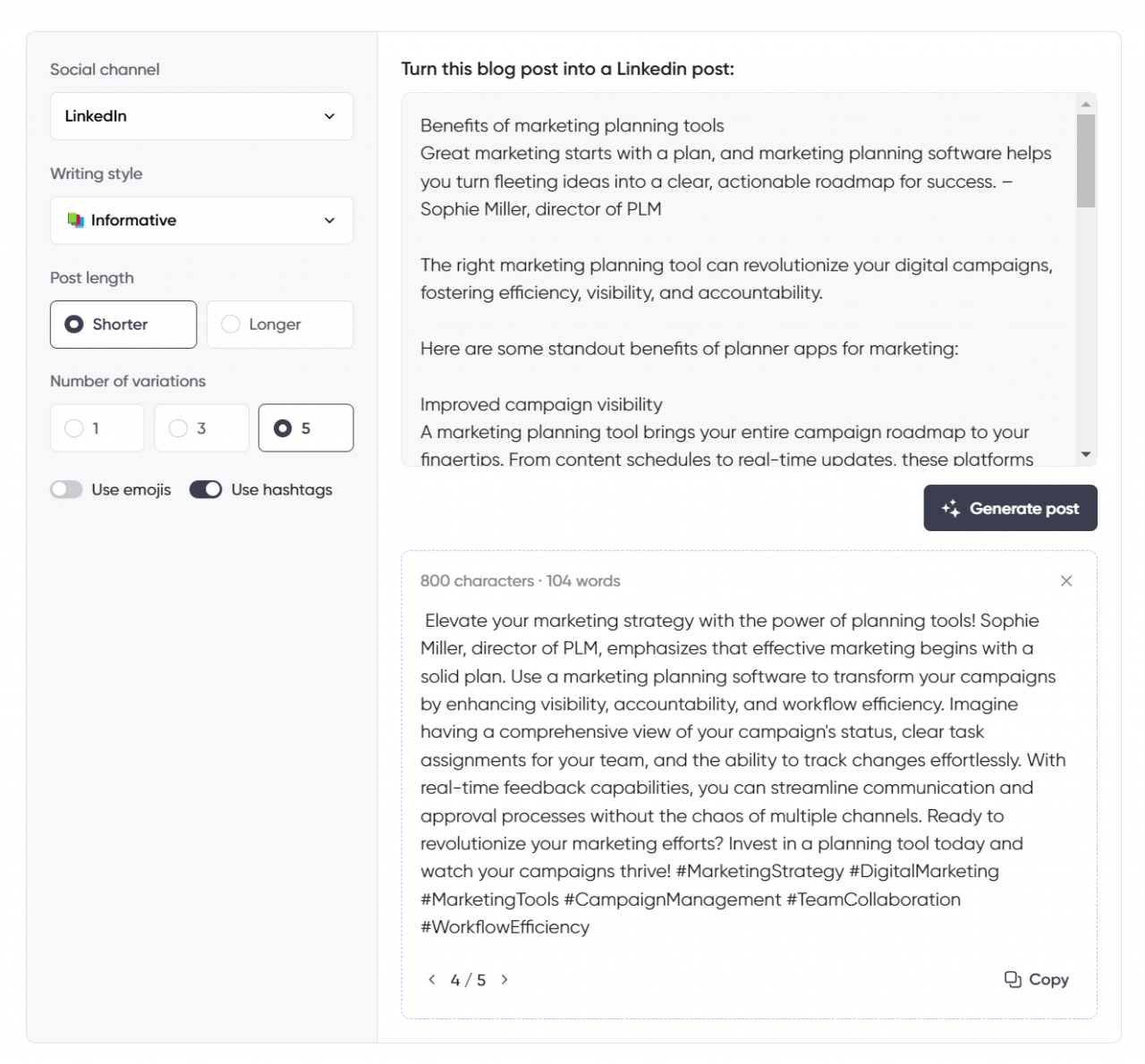 Repurpose a Blog Post into a Social Media Post (Free AI Tool)