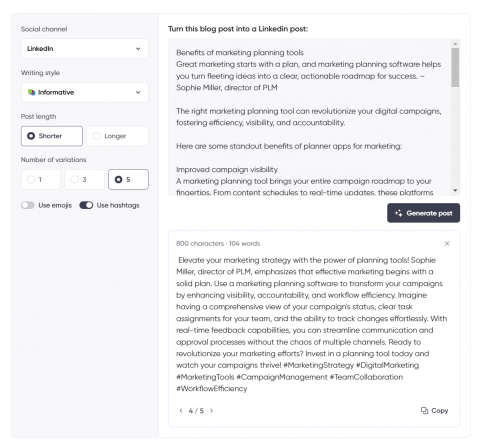 Repurpose a Blog Post into a Social Media Post (Free AI Tool)