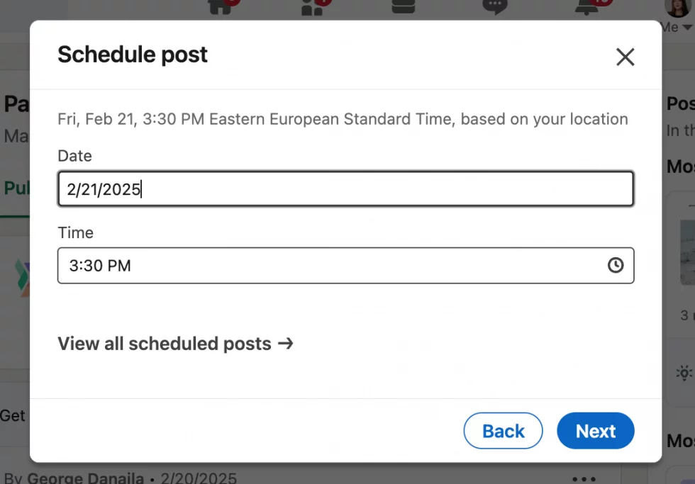Schedule LinkedIn posts: 2 quickest ways to save time
