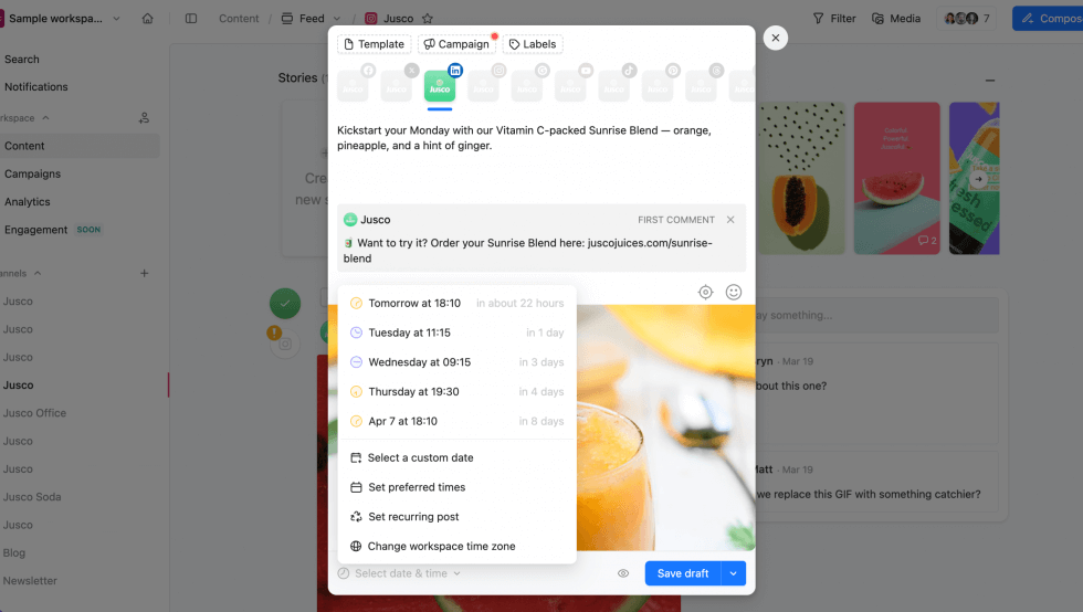 Schedule first comment: Instagram, Facebook & LinkedIn guide