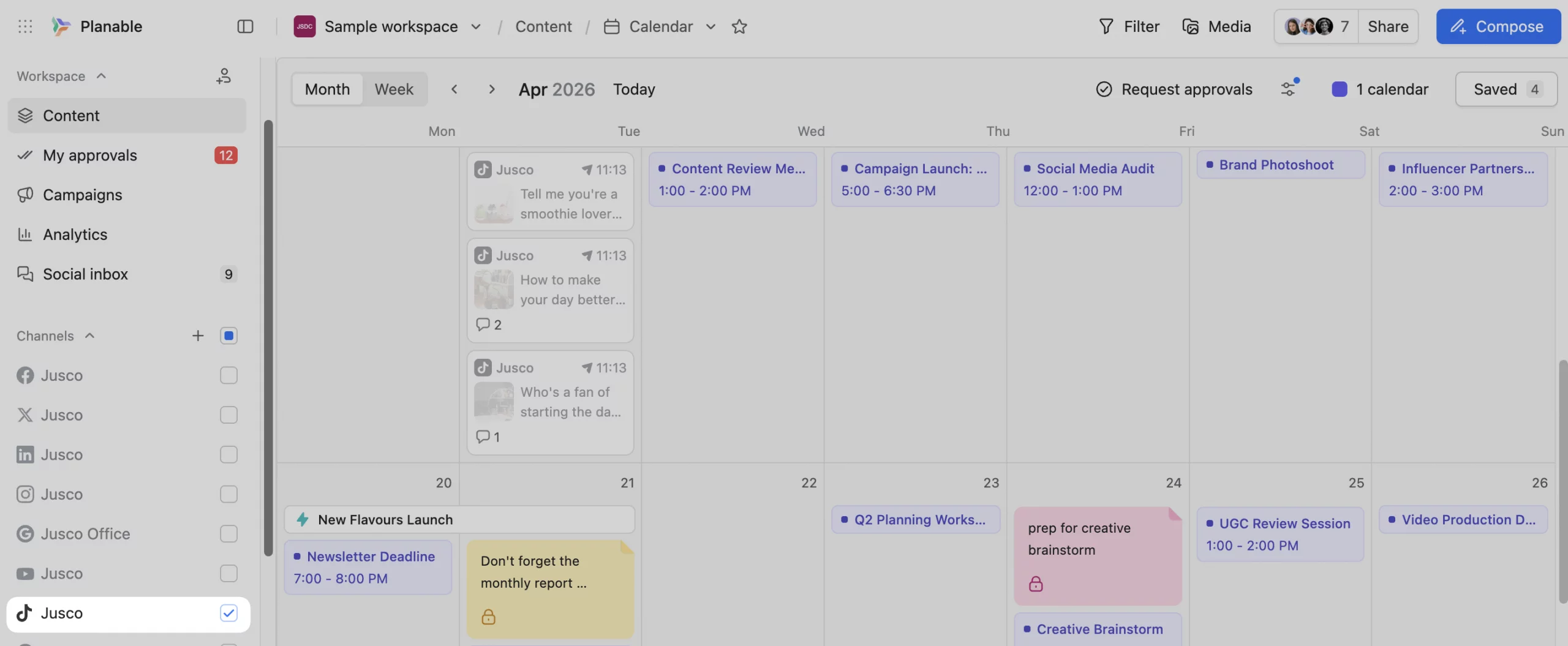 TikTok content calendar for 2026: create & plan + template